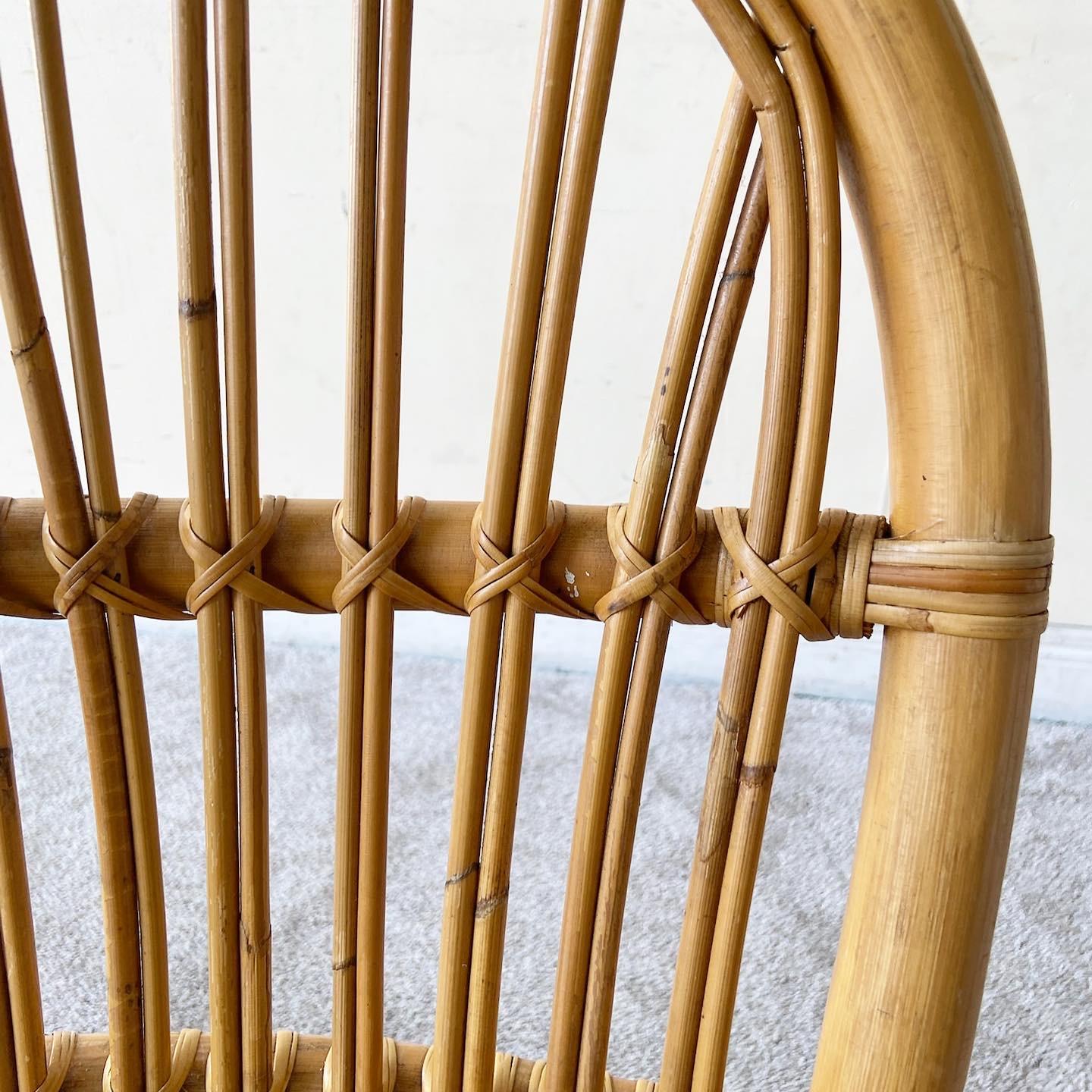 Boho Chic Bamboo Rattan and Reed Dining Chairs For Sale at 1stDibs