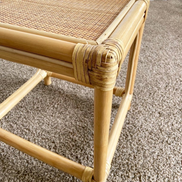 Boho Chic Bamboo Rattan and Wicker Nesting Tables - Set of 3 For Sale ...