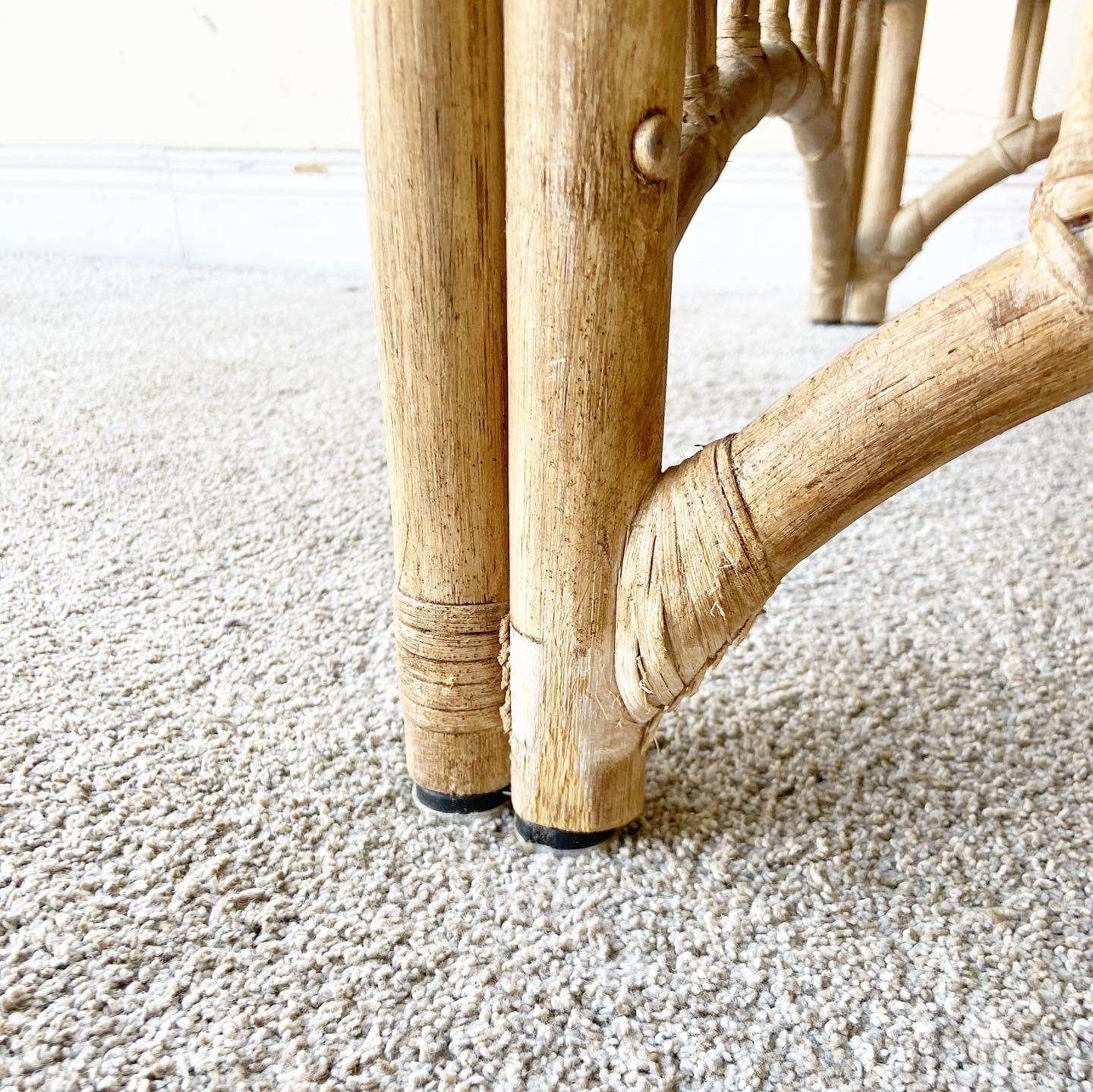 Boho Chic Bamboo Rattan Etagere/Bookcase For Sale at 1stDibs