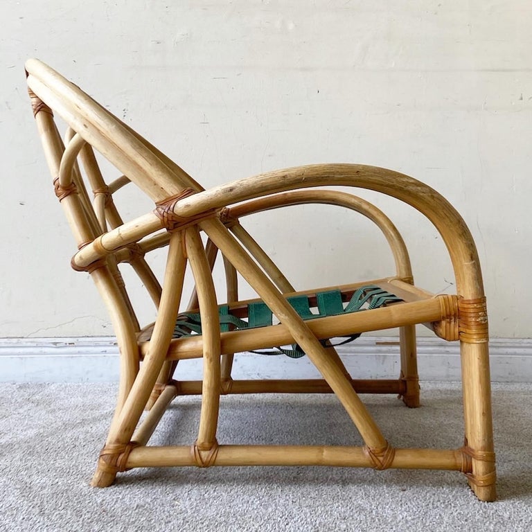 Boho Chic Bamboo Rattan Lounge Chair For Sale At 1stdibs