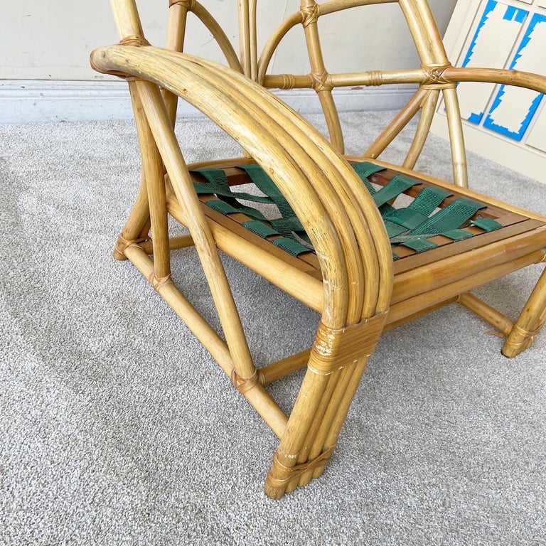Boho Chic Bamboo Rattan Lounge Chair For Sale At 1stdibs