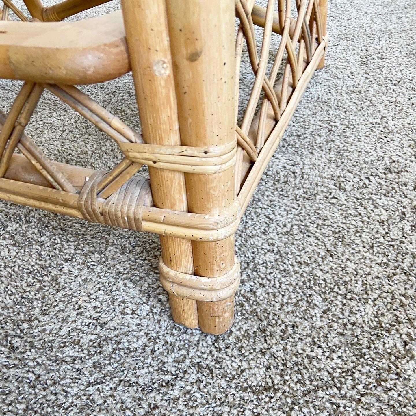 Boho Chic Bamboo Rattan Lounge Chairs by Ficks Reed, a Pair For Sale at ...