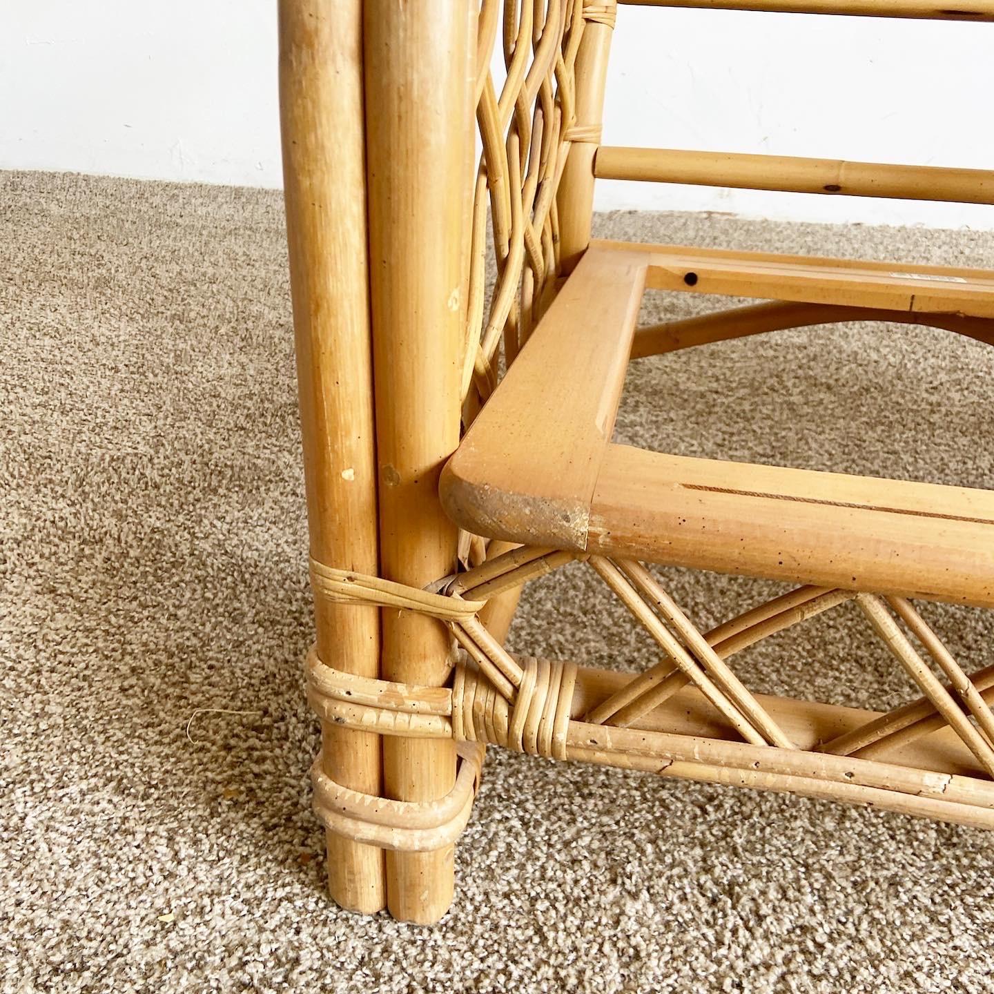 Boho Chic Bamboo Rattan Lounge Chairs by Ficks Reed, a Pair For Sale at ...