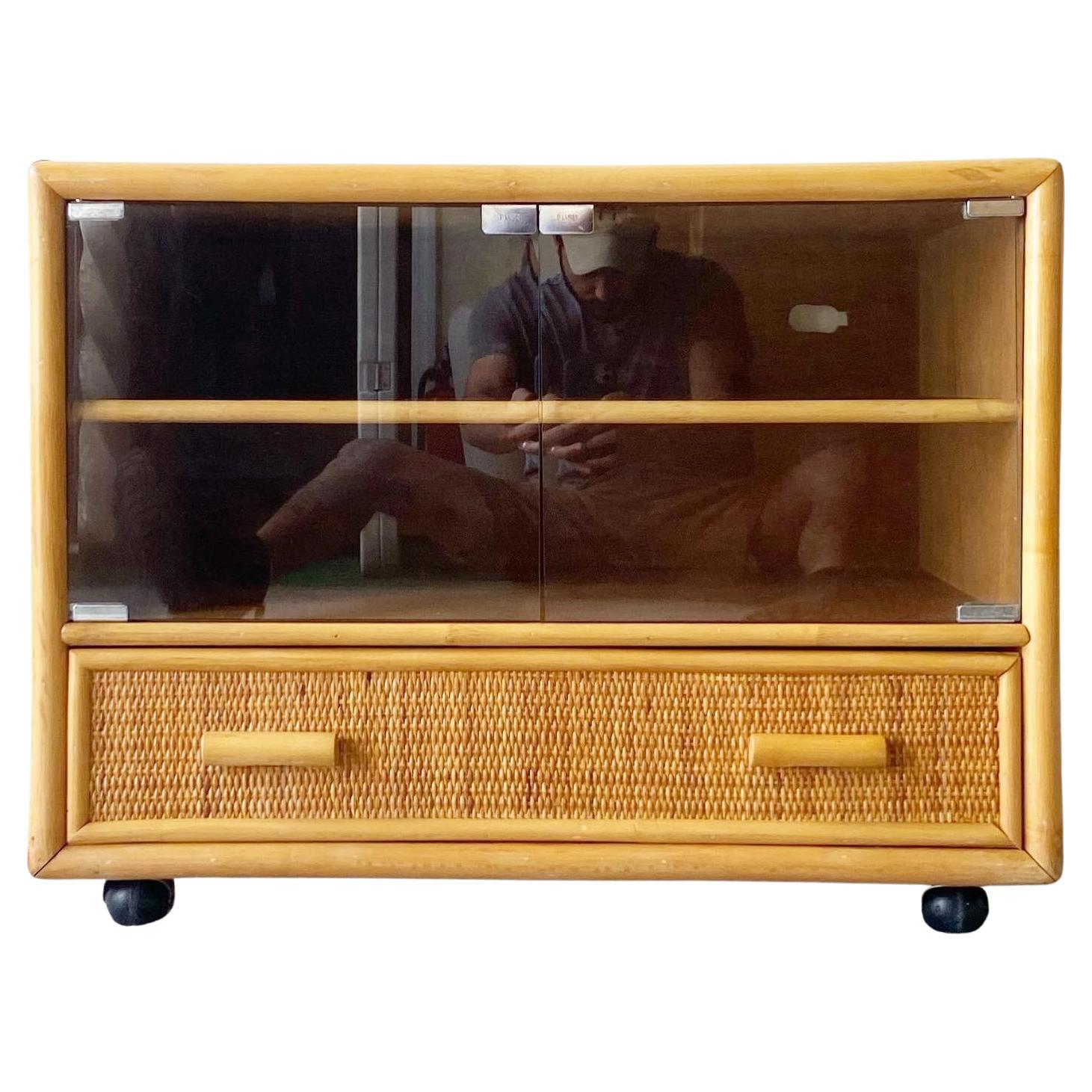 Vintage Wicker Cabinet - 285 For Sale on 1stDibs | wicker caninet ...