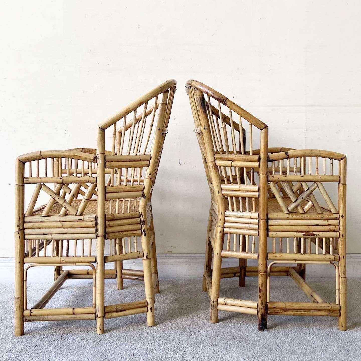 Boho Chic Brighton Pavilion Style Bamboo and Cane Chairs - 3 Chairs For ...