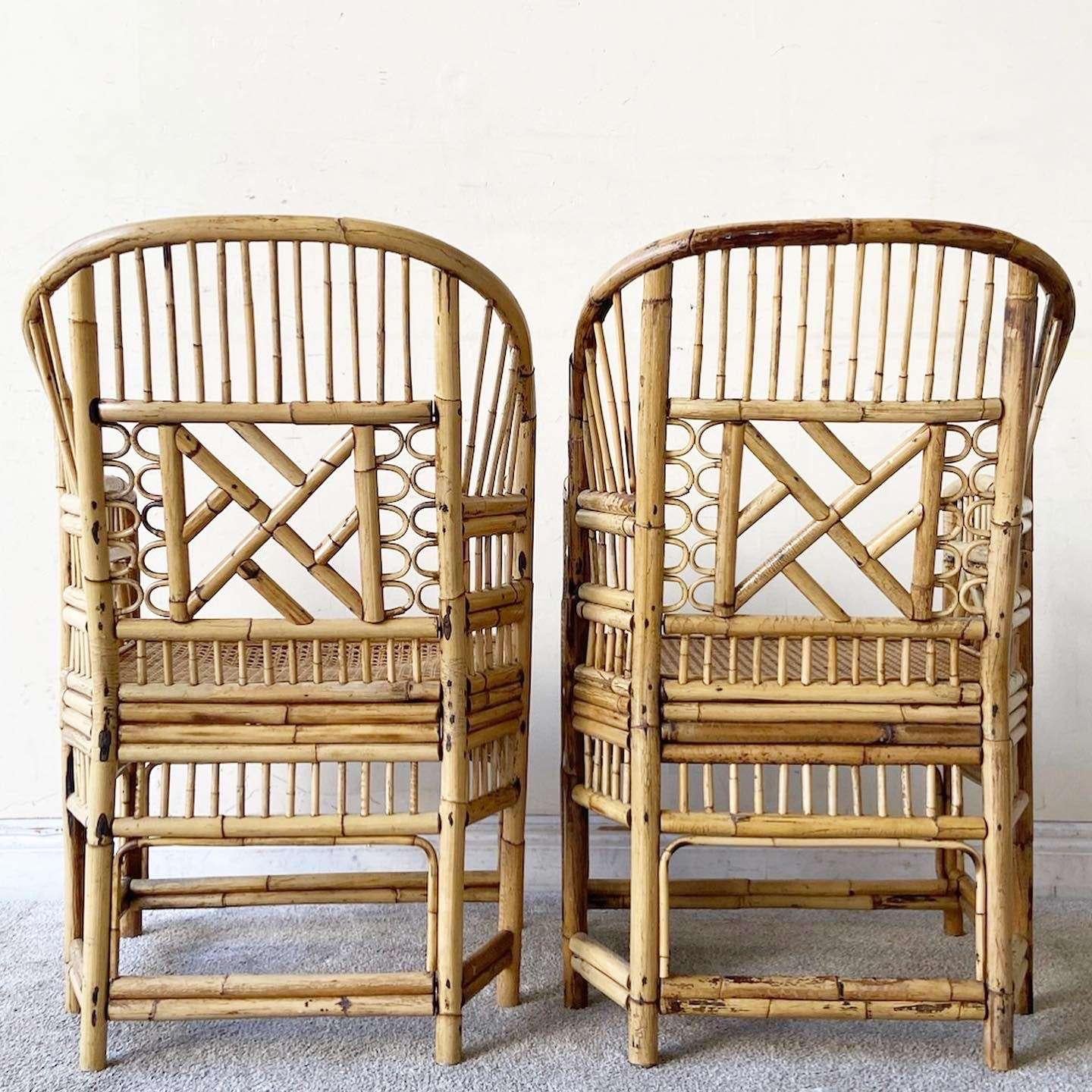 Boho Chic Brighton Pavilion Style Bamboo and Cane Chairs - 3 Chairs For ...