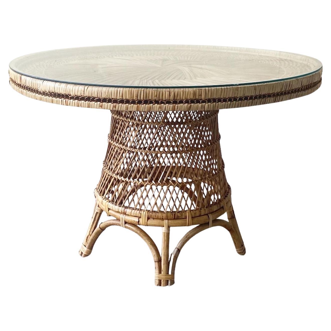 Pencil Reed Rattan Dining Table For Sale at 1stDibs | small rattan ...