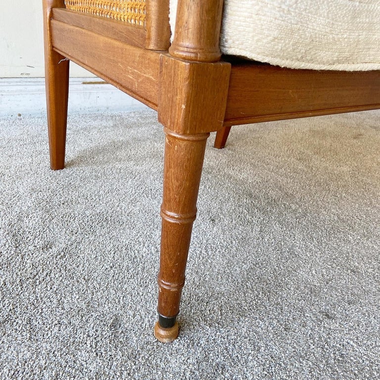 Boho Chic Faux Bamboo and Cane Arm Chair For Sale at 1stDibs