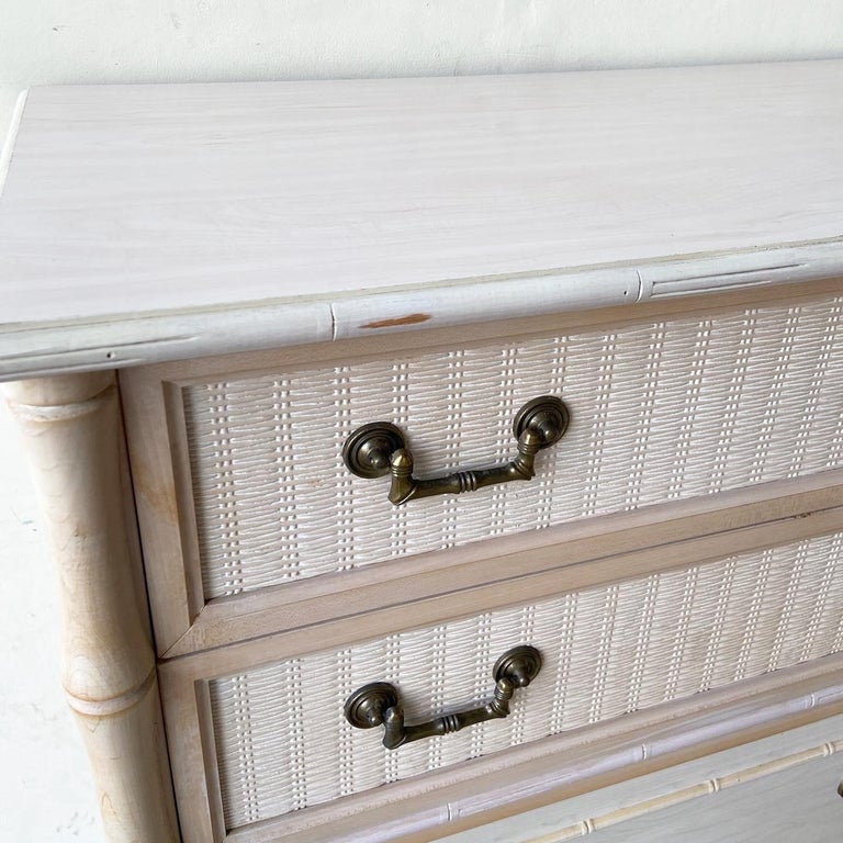 Boho Chic Faux Bamboo Highboy Dresser by Broyhill For Sale at 1stDibs