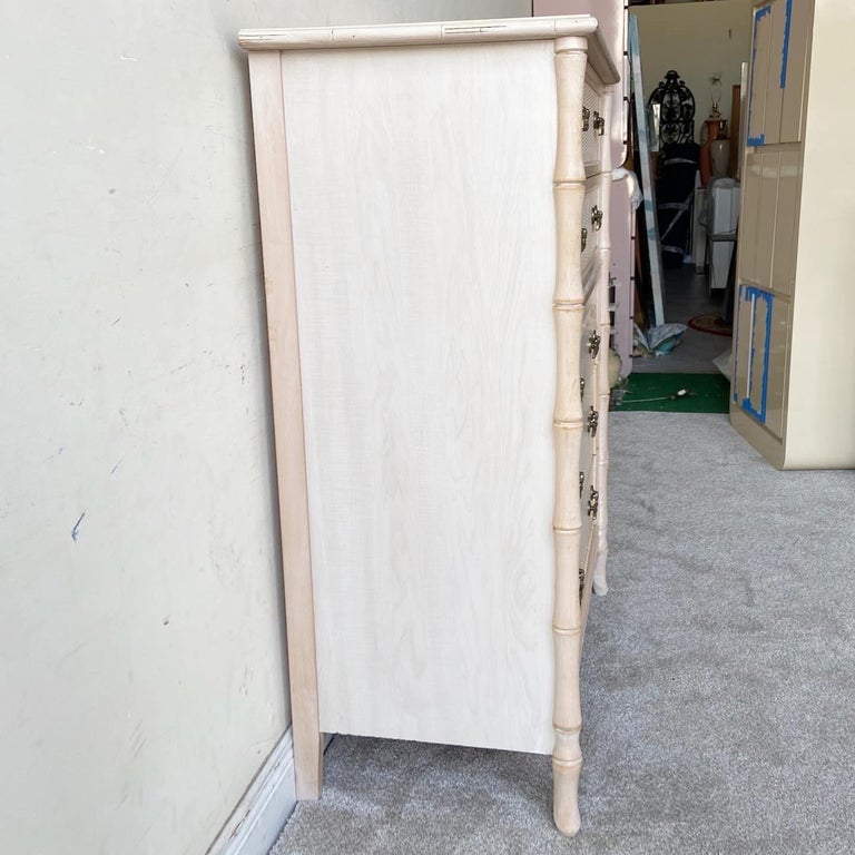 Boho Chic Faux Bamboo Highboy Dresser by Broyhill For Sale at 1stDibs