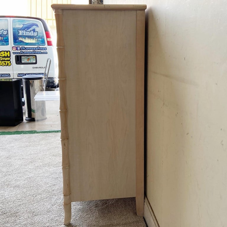 Boho Chic Faux Bamboo Highboy Dresser by Broyhill For Sale at 1stDibs