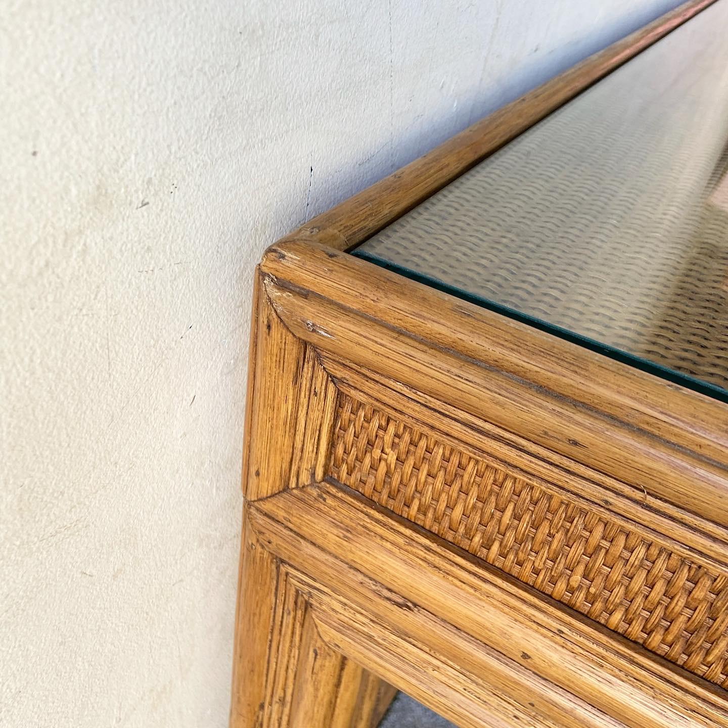 Boho Chic Glass Top Writing Desk by Worrells Interiors For Sale at ...