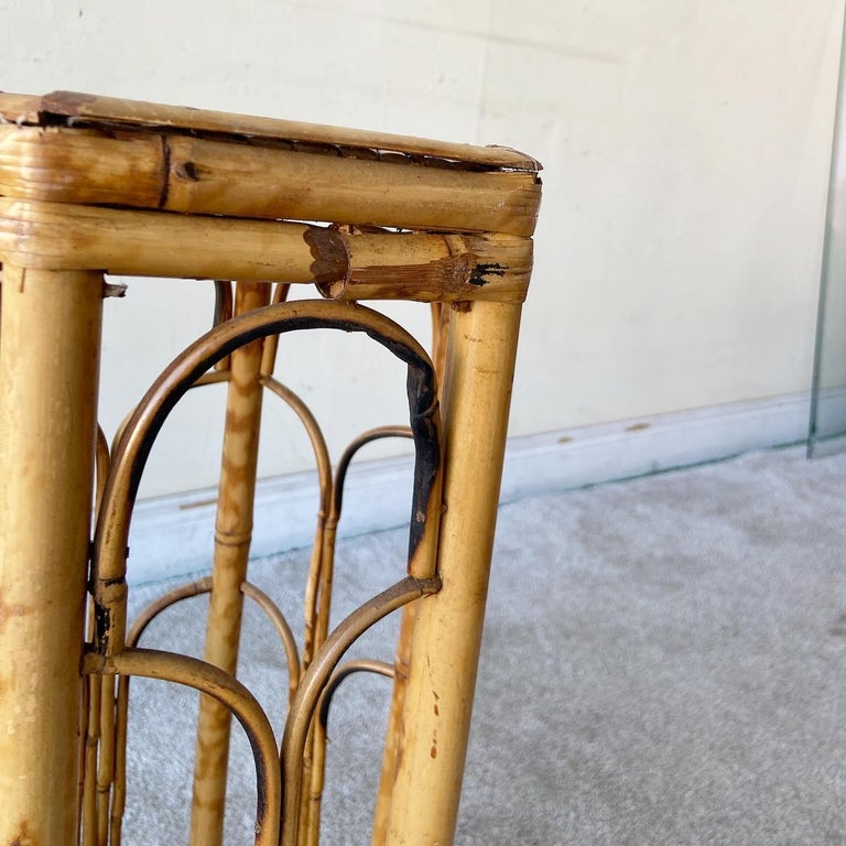 Boho Chic Hexagonal Tortoise Shell Bamboo Nesting Pedestals For Sale at ...