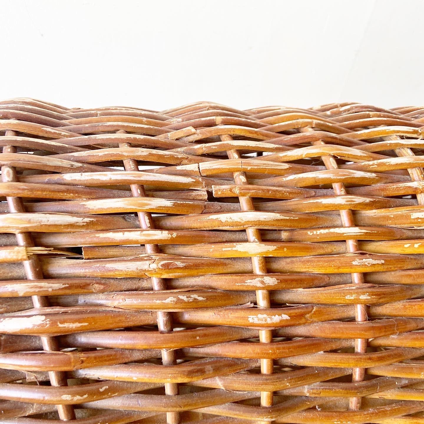 Boho Chic Large Sculptural Wicker Sofa For Sale at 1stDibs