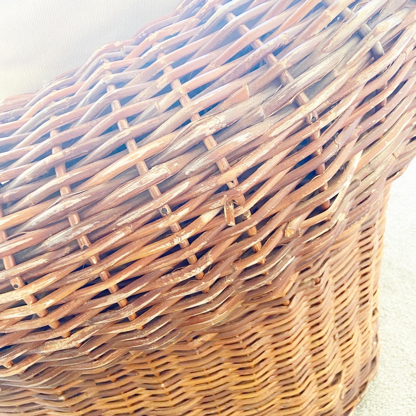 Boho Chic Large Sculptural Wicker Sofa For Sale at 1stDibs