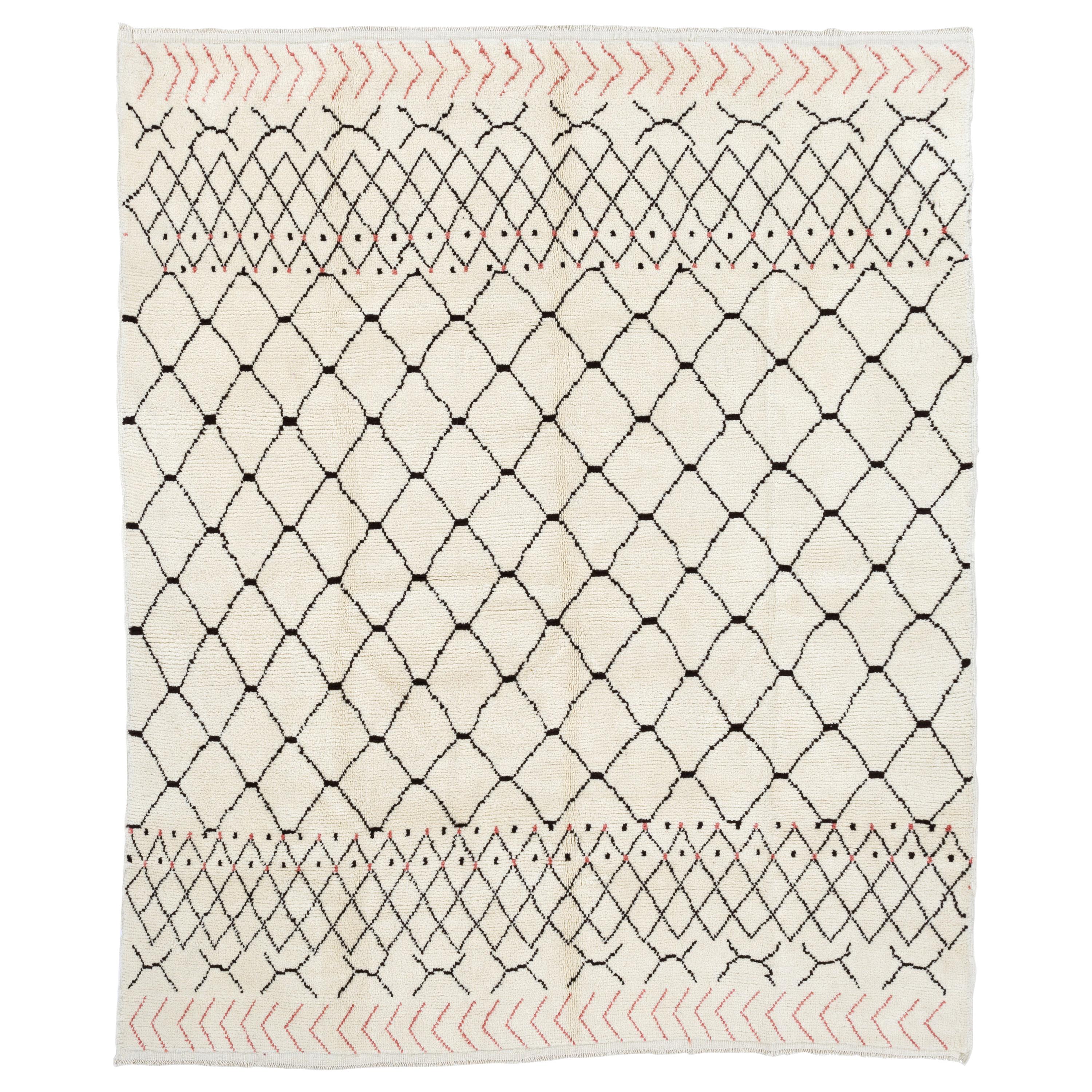 8x10 Ft Modern Moroccan Rug. 100% Natural Undyed Wool. Custom Options ...