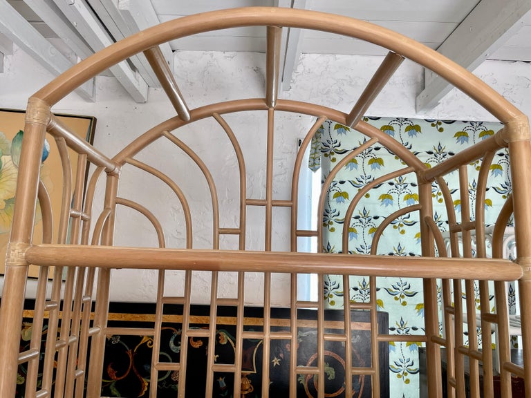 Boho Chic Pencil Reed Arch Top Etagere with Lower Cabinet For Sale at ...