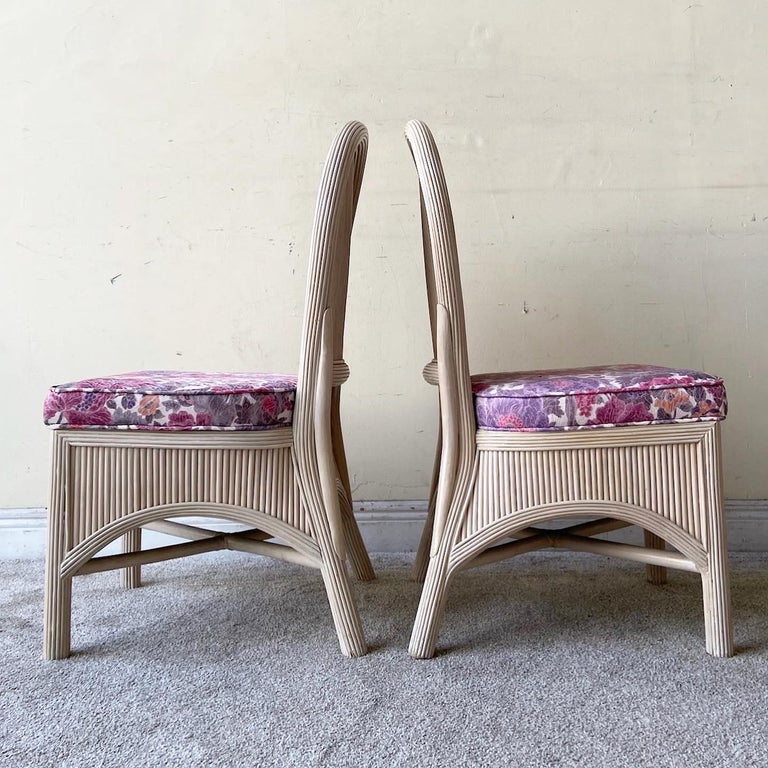 Boho Chic Pencil Reed Dining Chairs For Sale at 1stDibs