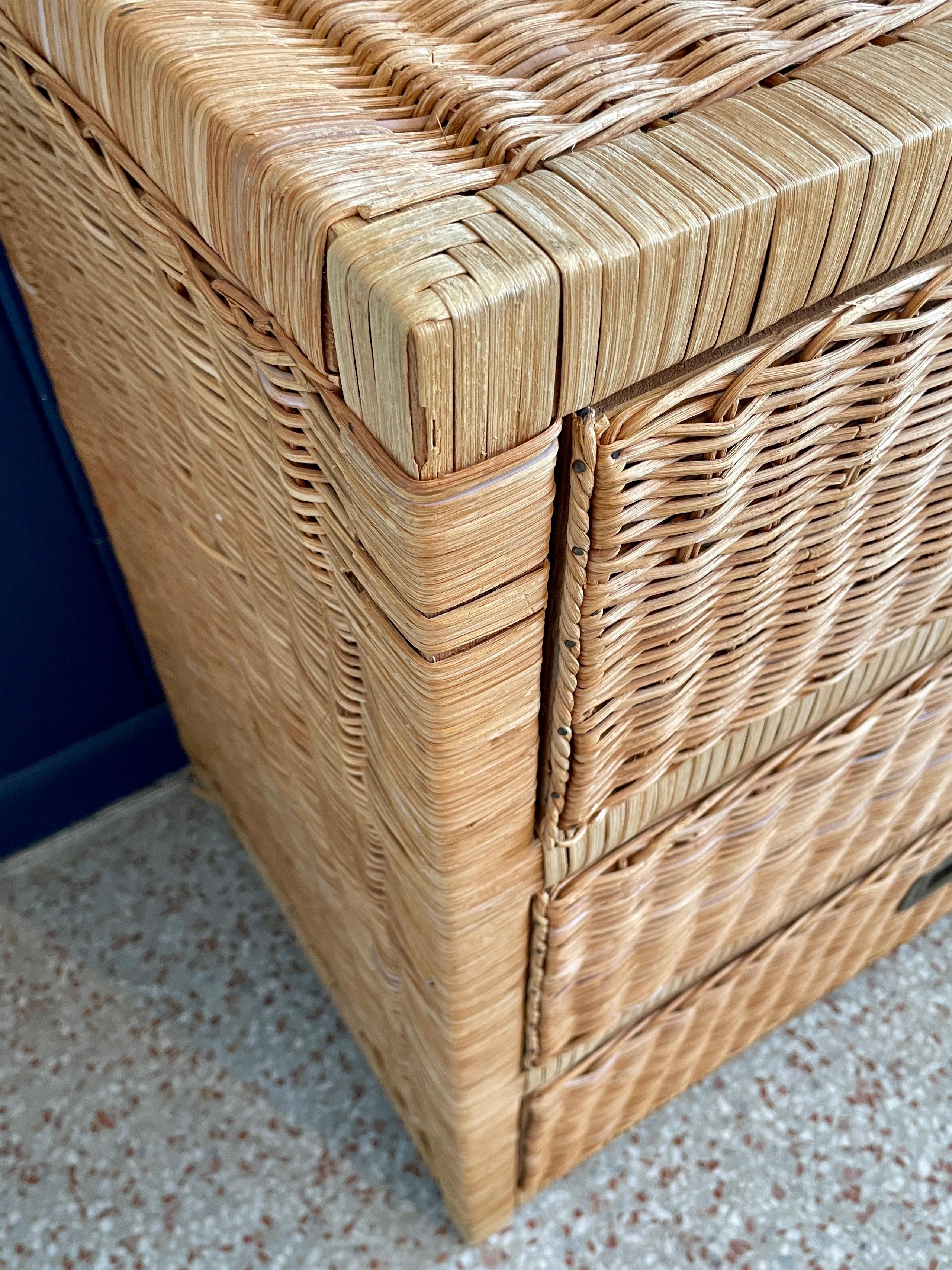 Boho Chic Rattan Chest For Sale at 1stDibs
