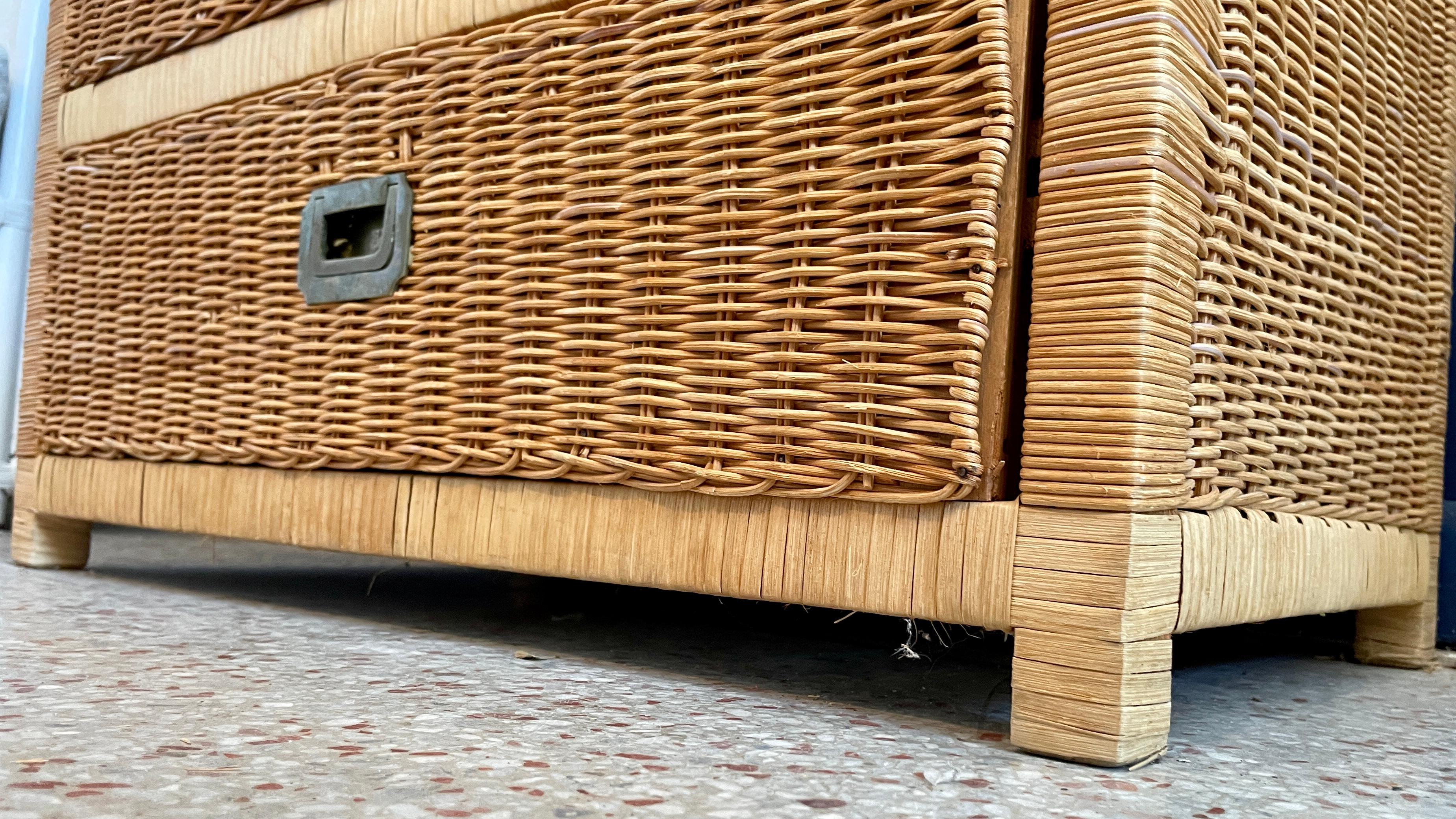 Boho Chic Rattan Chest For Sale at 1stDibs