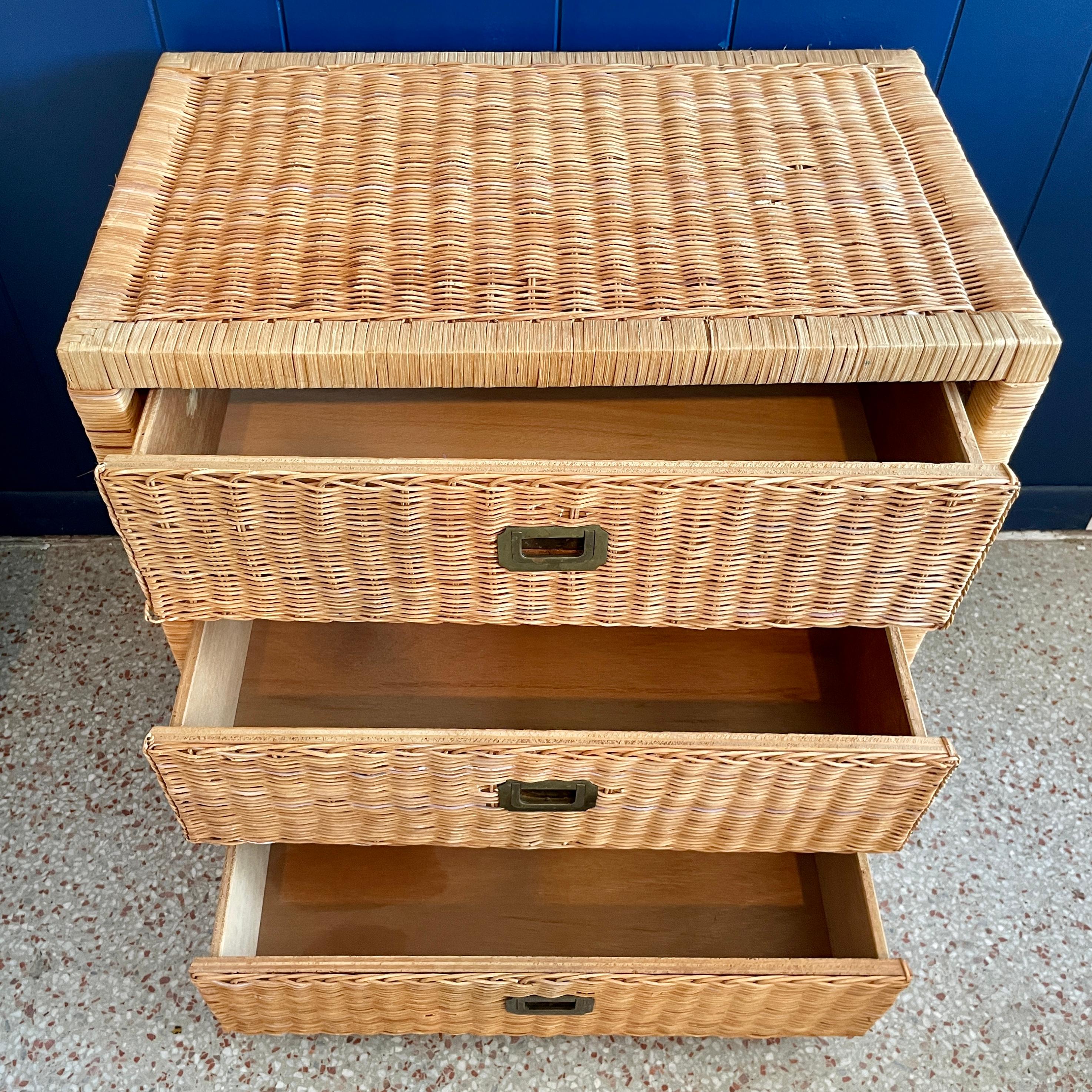 Boho Chic Rattan Chest For Sale at 1stDibs