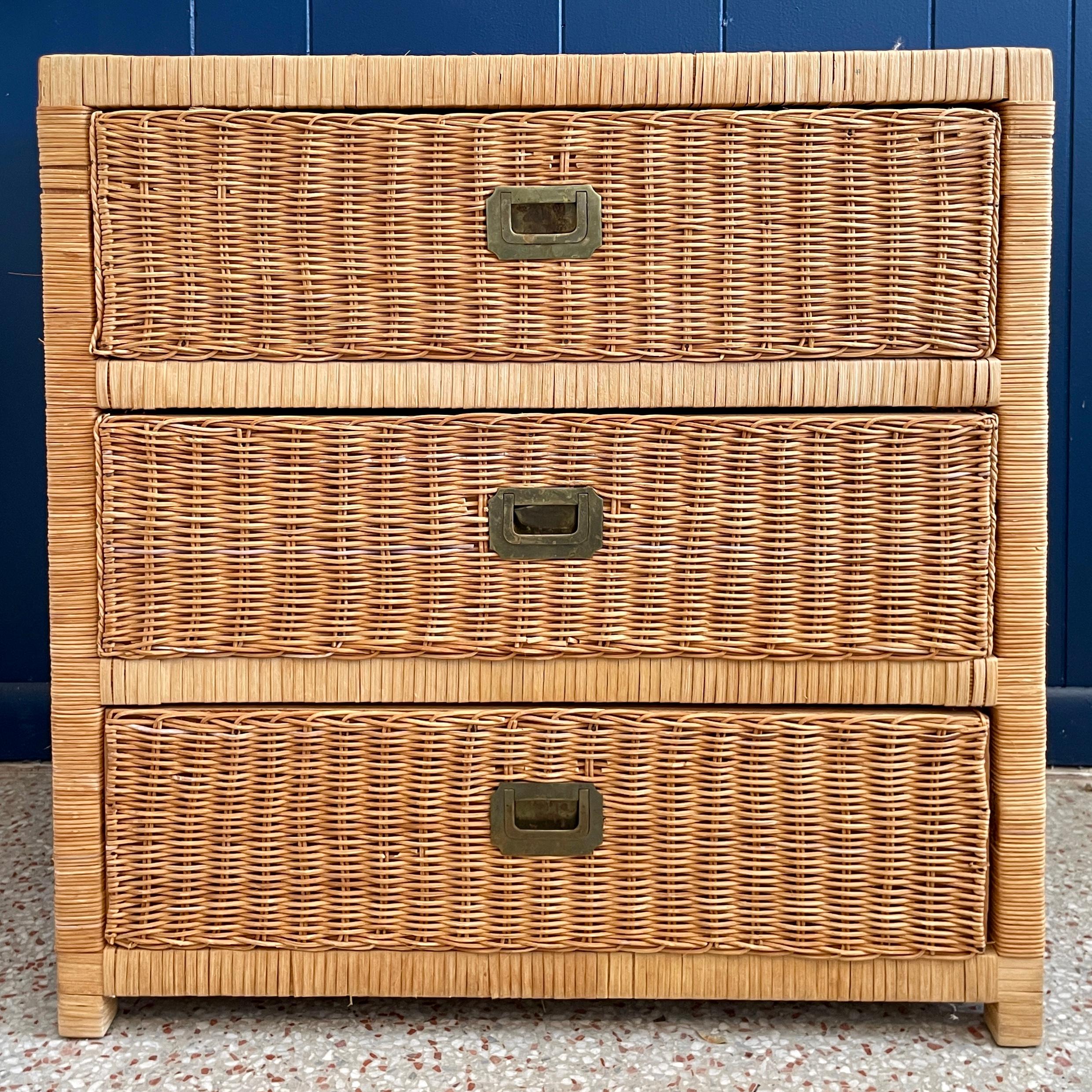 Boho Chic Rattan Chest For Sale at 1stDibs