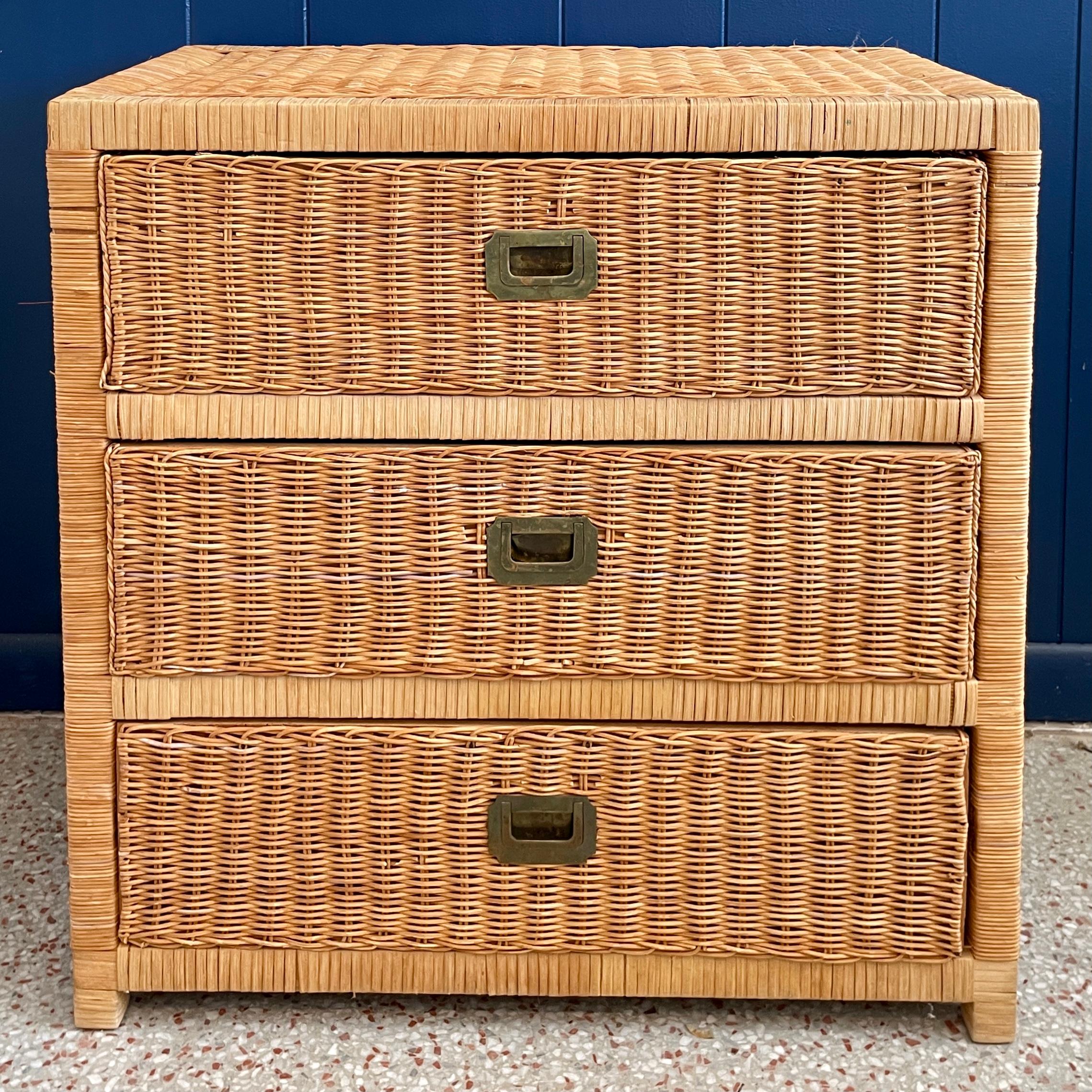 Boho Chic Rattan Chest For Sale at 1stDibs