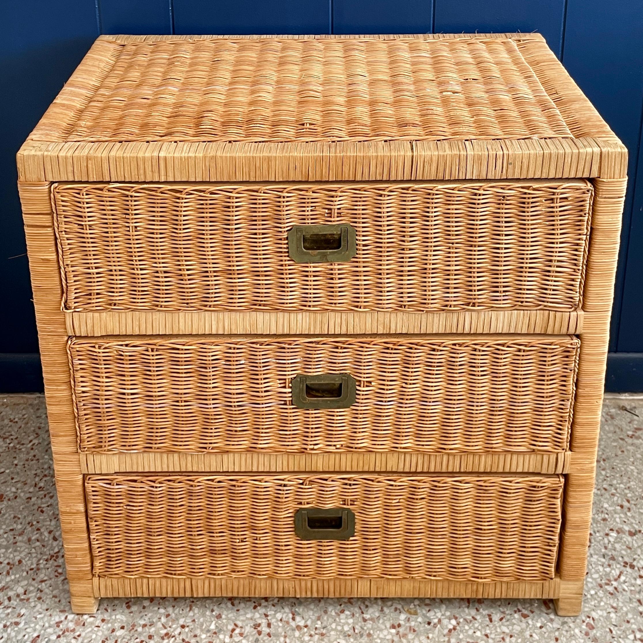 Boho Chic Rattan Chest For Sale at 1stDibs