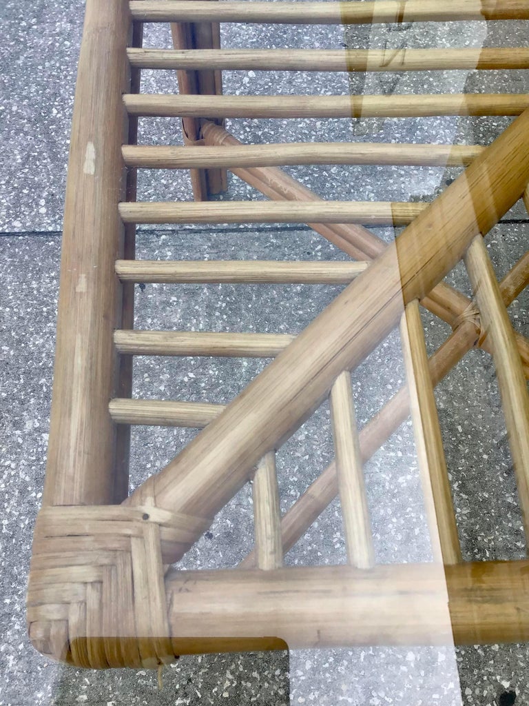 Boho Chic Rattan Game Table For Sale at 1stDibs