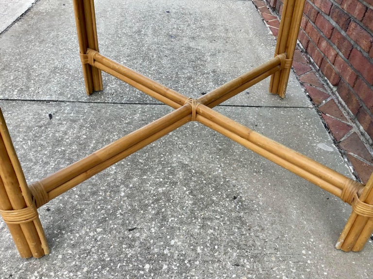 Boho Chic Rattan Game Table For Sale at 1stDibs