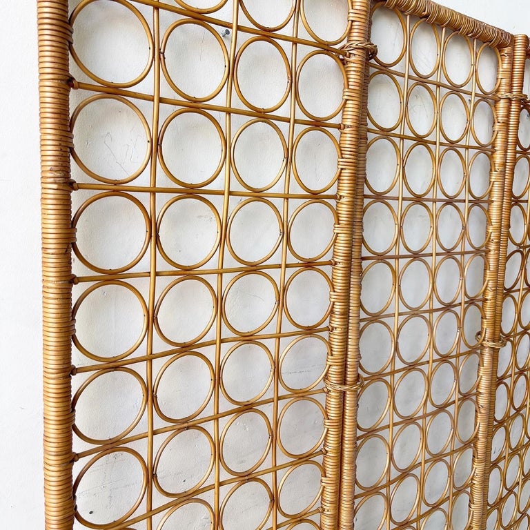 Boho Chic Rattan and Reed Screen/Divider For Sale at 1stDibs
