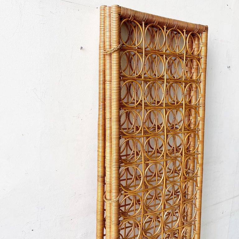Boho Chic Rattan and Reed Screen/Divider For Sale at 1stDibs
