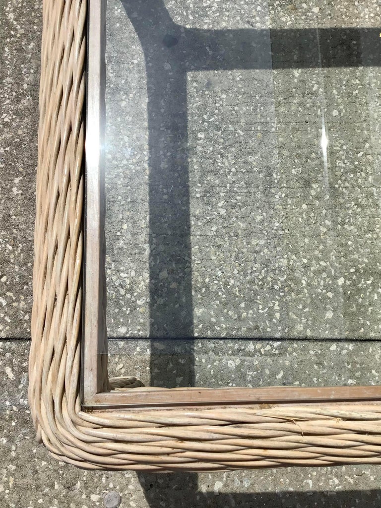 Boho Chic Rattan Square Coffee Table For Sale at 1stDibs