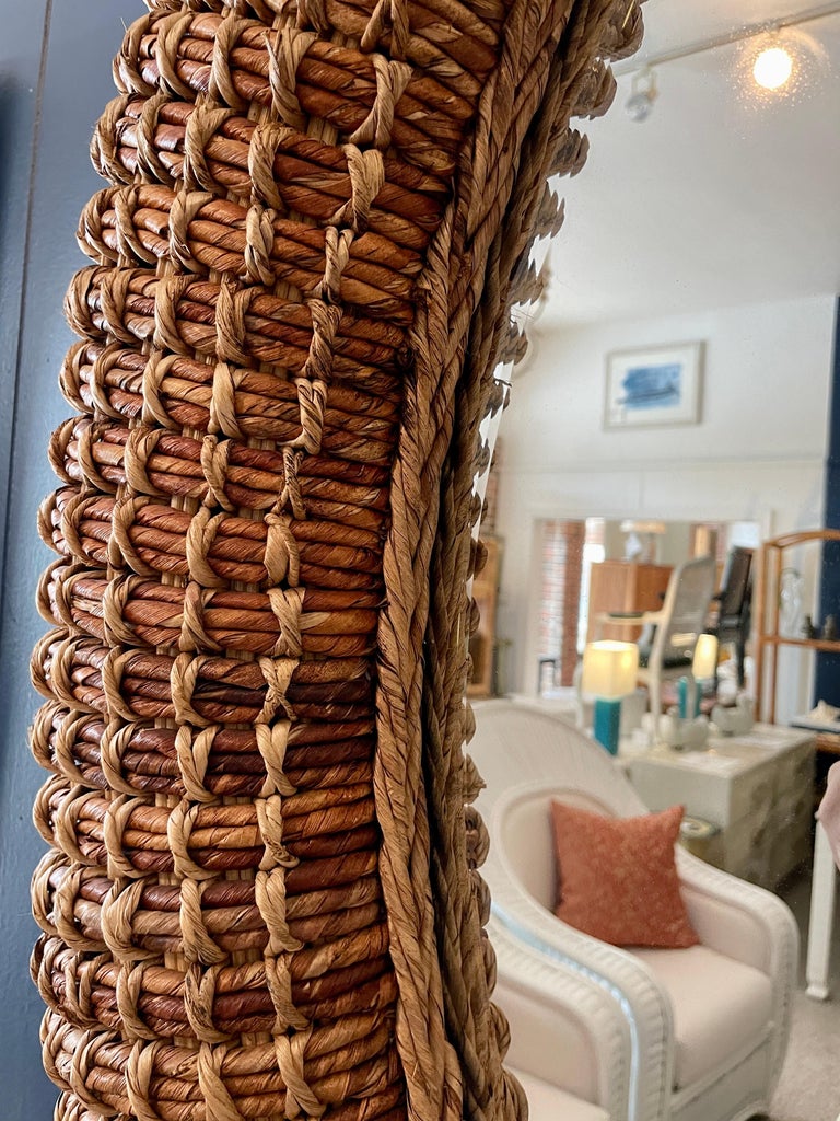 Boho Chic Rope Large Round Mirror For Sale at 1stDibs