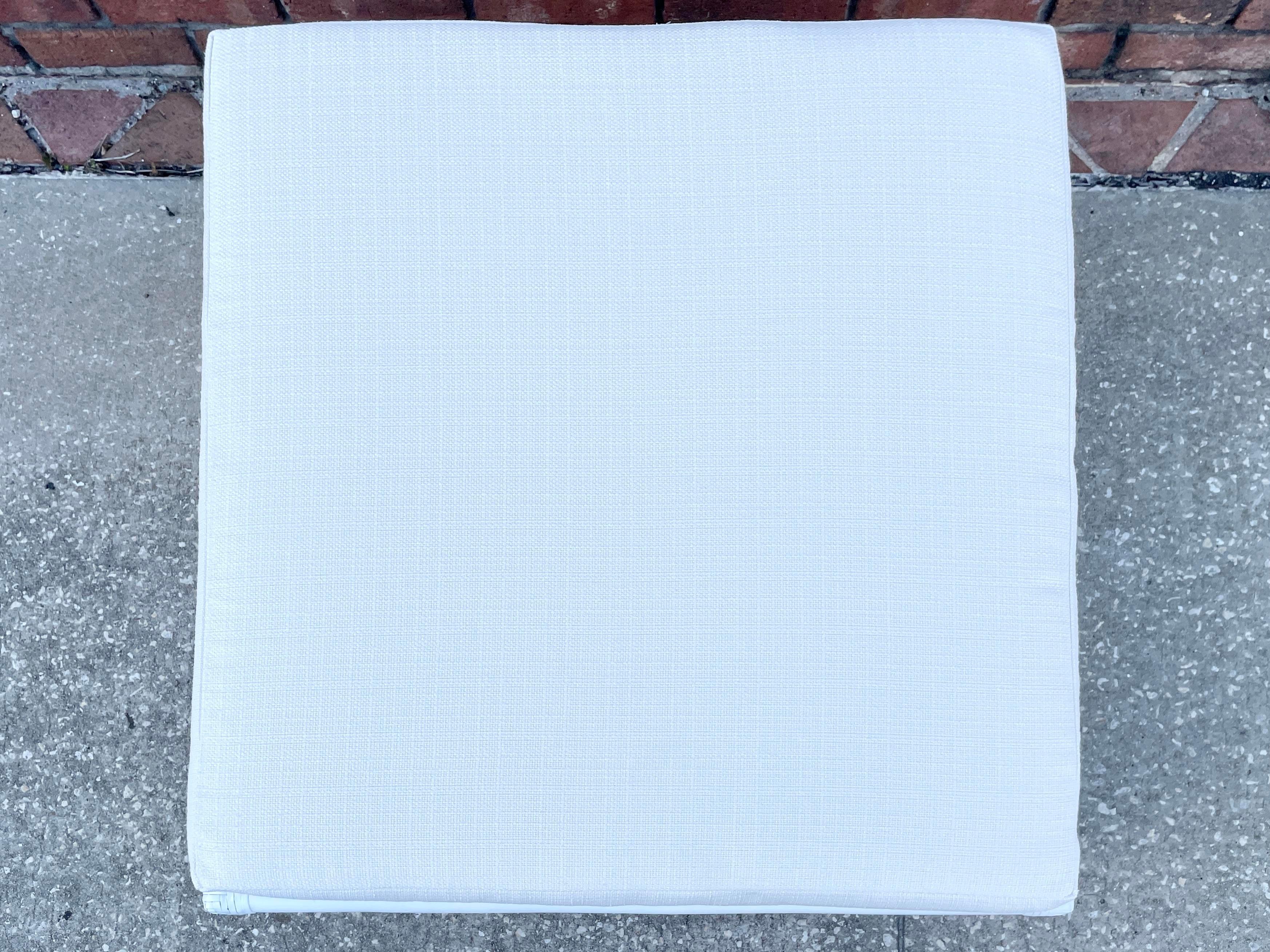 Boho Chic Split Rattan Ottoman For Sale at 1stDibs