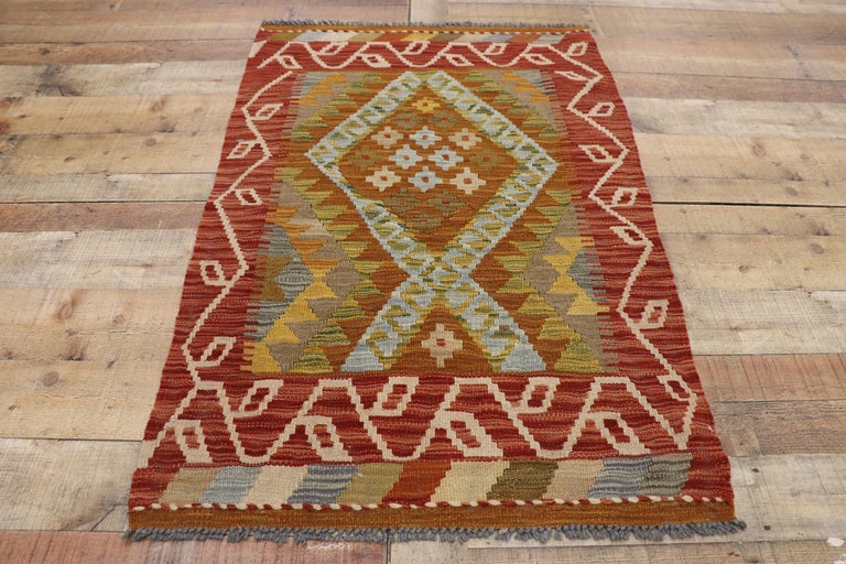 Vintage Afghani Shirvan Kilim Rug with Pacific Northwest Tribal Style ...