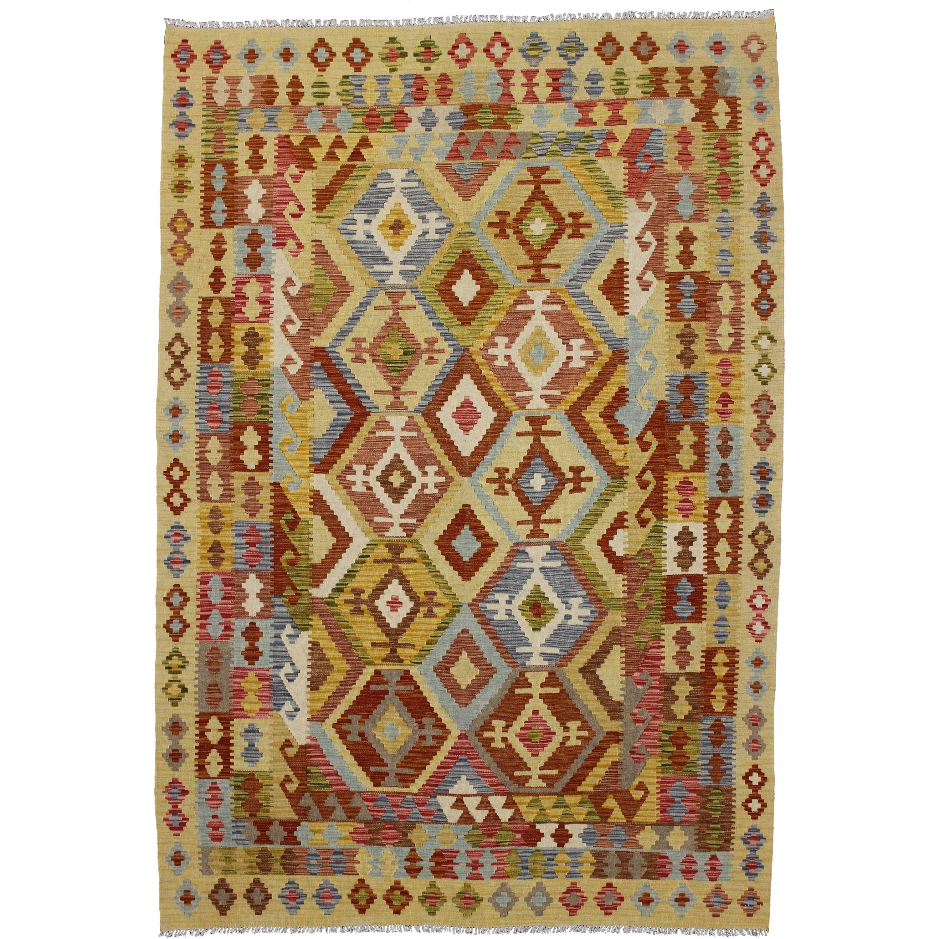 Vintage Pakistani Jaldar Design Bokhara Rug with Southwest Desert Boho ...