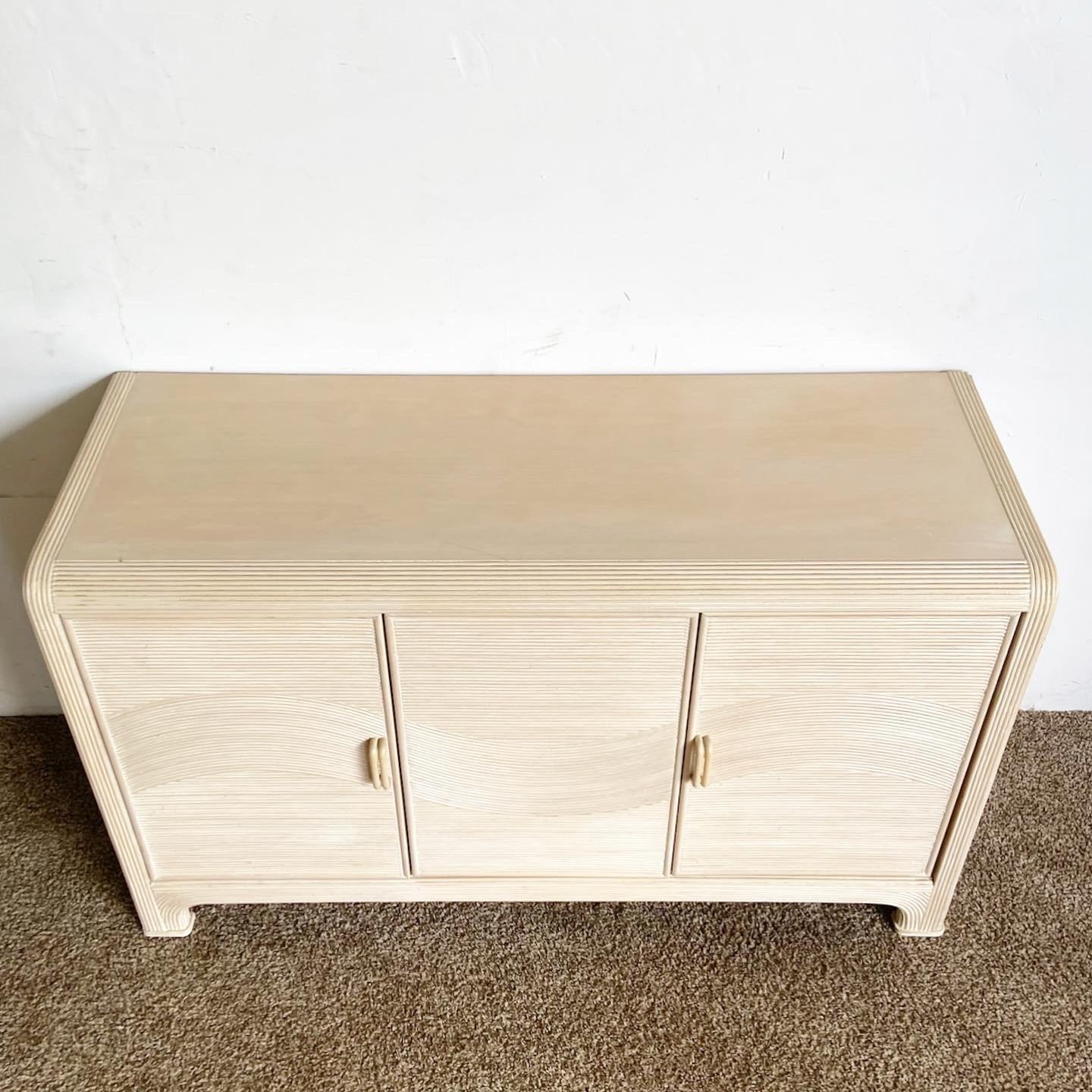 Boho Chic Wavy Pencil Reed Credenza by American Drew For Sale at 1stDibs