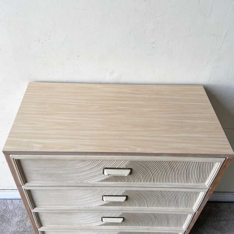 Boho Chic Wavy Pencil Reed Lexington Highboy Dresser by Henry Link For ...