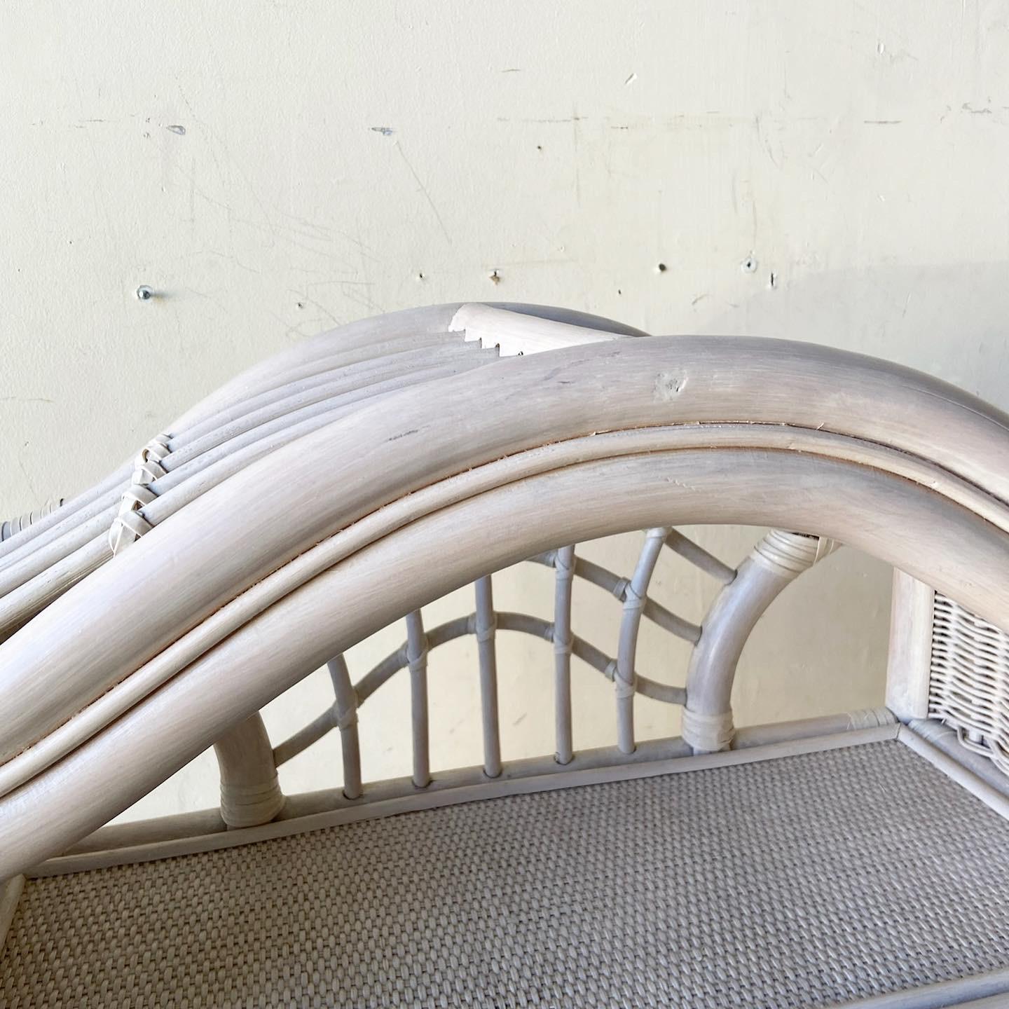 Boho Chic White Bamboo Rattan and Wicker Etagere / Bookcase For Sale at ...