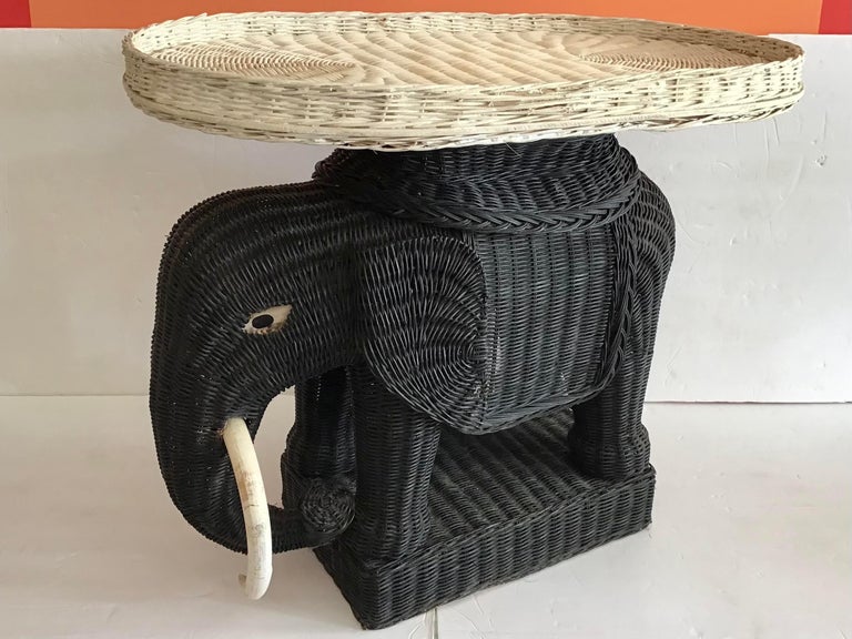 Boho Chic Wicker Elephant Cocktail Table For Sale At 1stdibs