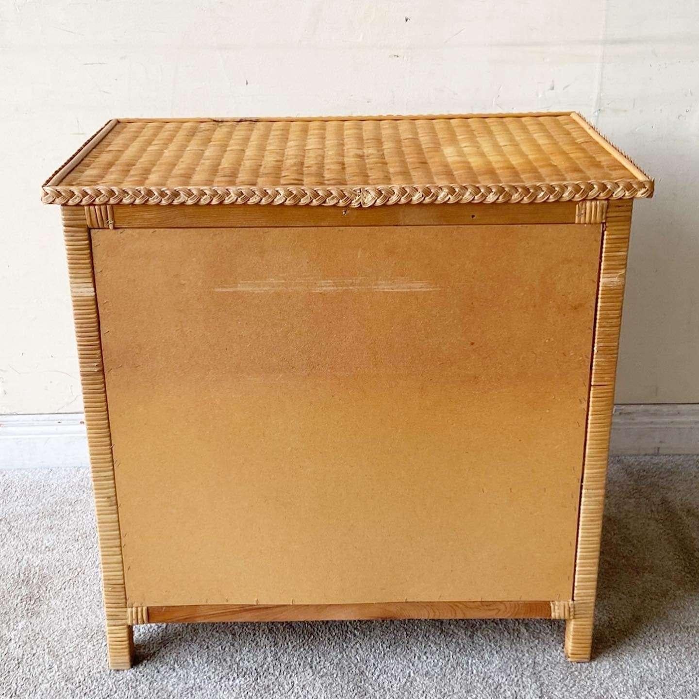 Boho Chic Wicker Rattan Chest of Drawers For Sale at 1stDibs