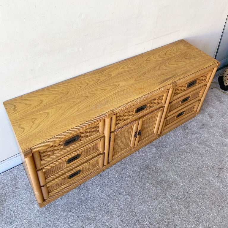 Boho Chic Wicker Weve Dresser by Dixie For Sale at 1stDibs