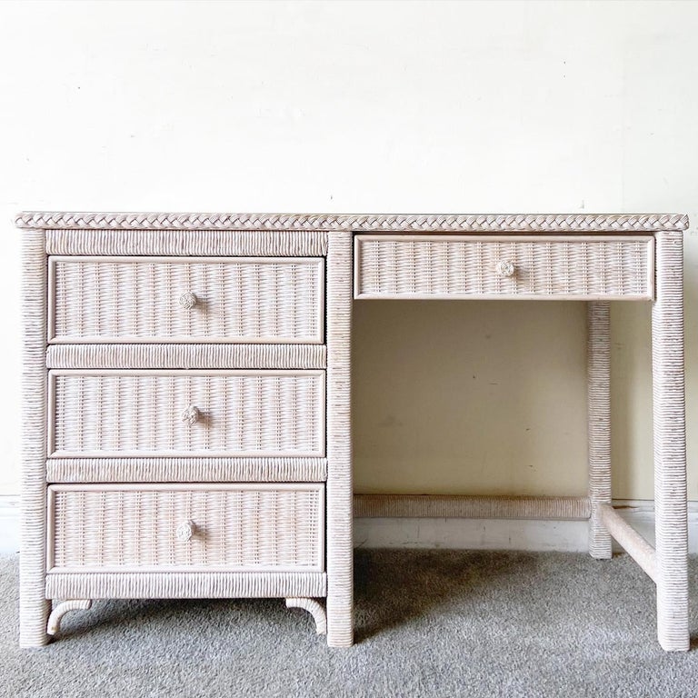 Boho Chic Wicker Writing Desk by Lexington Furniture Co. For Sale at ...