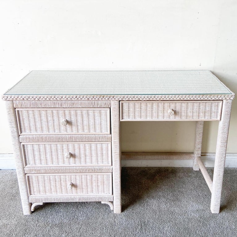 Boho Chic Wicker Writing Desk by Lexington Furniture Co. For Sale at ...