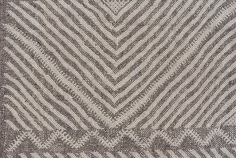 Boho Style Neutral Moroccan Flatweave Rug For Sale at 1stDibs