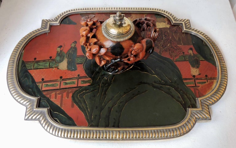 Boin-Taburet Paris Soapstone Inkwell, Ormolu and Chinese Lacquer, circa ...