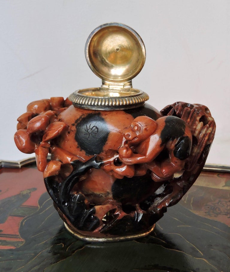 Boin-Taburet Paris Soapstone Inkwell, Ormolu and Chinese Lacquer, circa ...