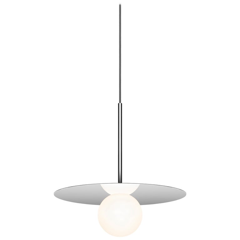 Bola Disc 12” Pendant Light in Chrome by Pablo Designs For Sale at ...