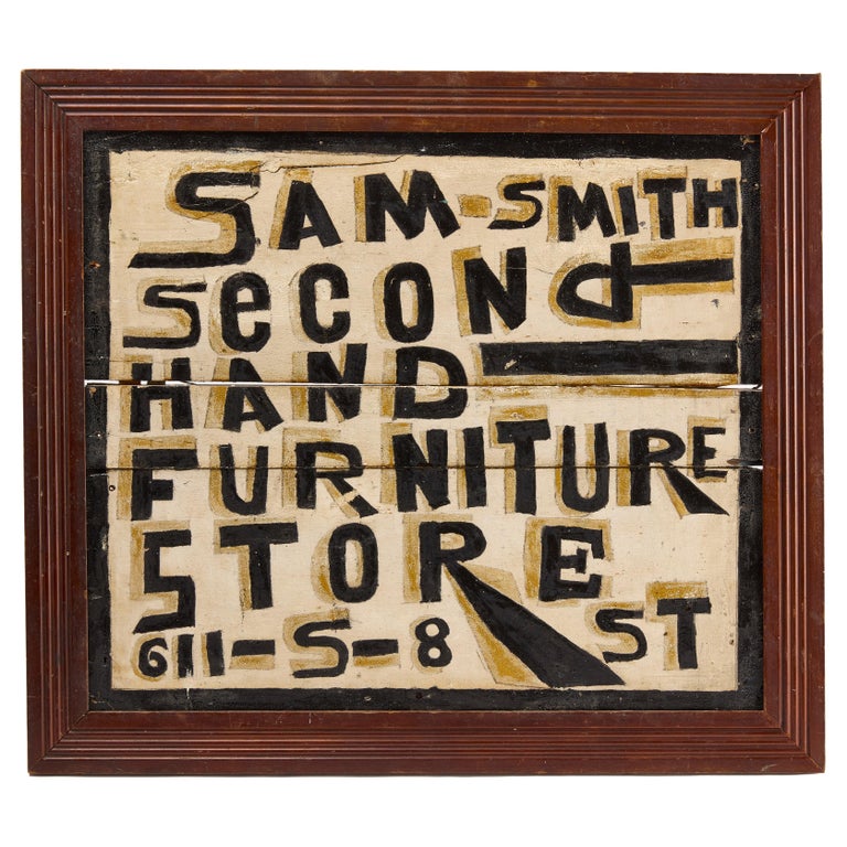 Bold and Unusual Folk Art Hand Painted Trade Sign at 1stDibs